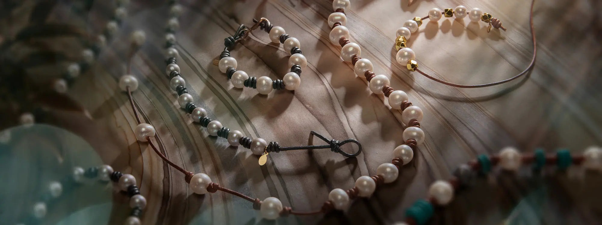 Hyde Collection made with leather and pearls
